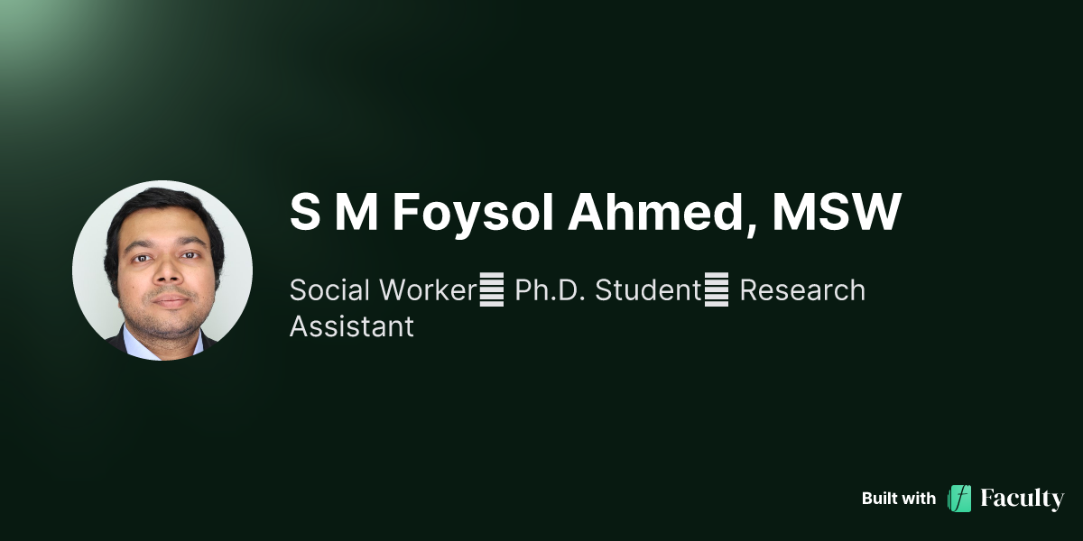 S M Foysol Ahmed, MSW
